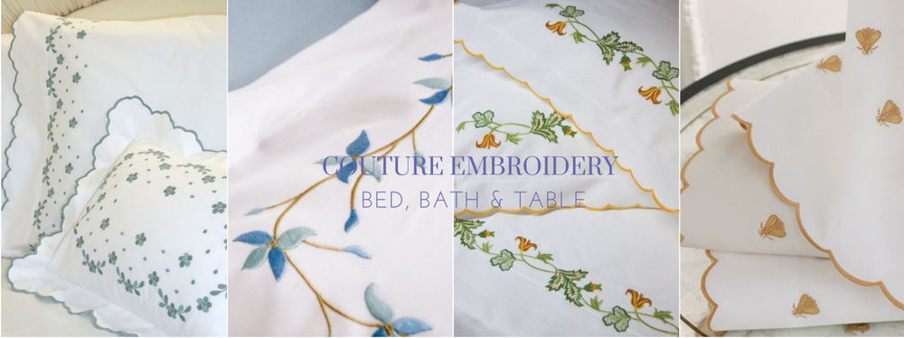 Couture Monogrammed Bed Linens-Luxury Monograms-Bedding - Bella Lino Linens