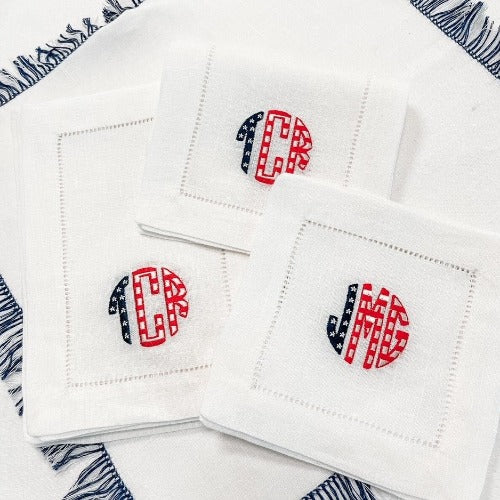 Monogrammed Holiday Table Linens - Bella Lino Linens