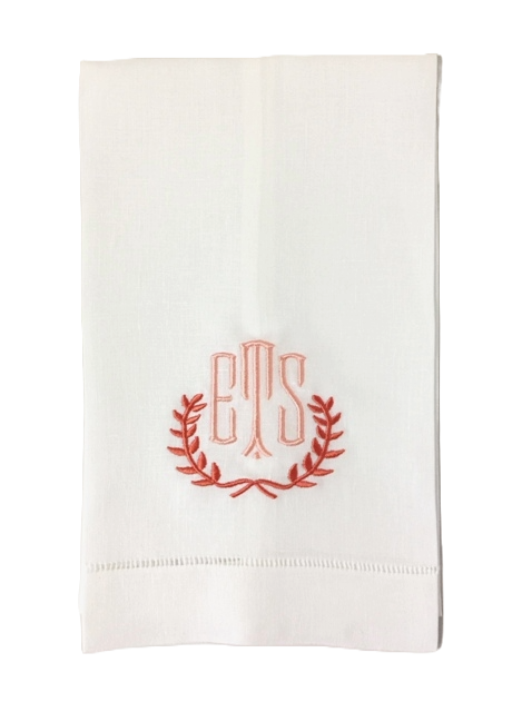 Lorraine Monogrammed Linen Guest Towel - Bella Lino Linens