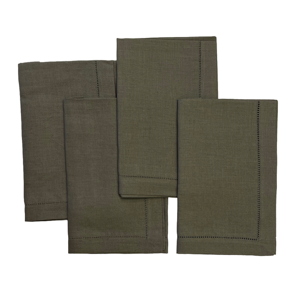 Sale- Raw Iron Linen Napkins- Set of 4 - Bella Lino Linens