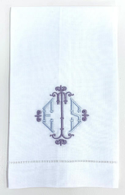Monogrammed Linen Guest Towels - Bella Lino Linens