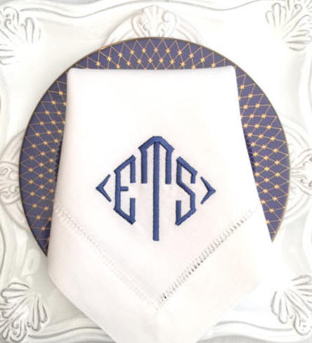 Signature Monogrammed Table Linens-Monogrammed Napkins - Bella Lino Linens