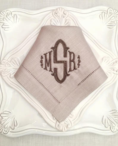 Danielle Festival Monogrammed Table Linens - Bella Lino Linens