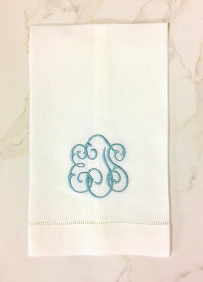 Monogrammed Linen Guest Towels - Bella Lino Linens