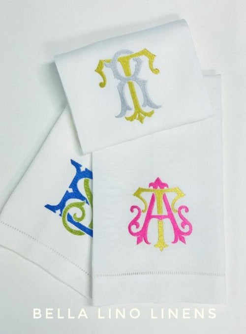 Vintage Style Custom Monogrammed Linens - Bella Lino Linens